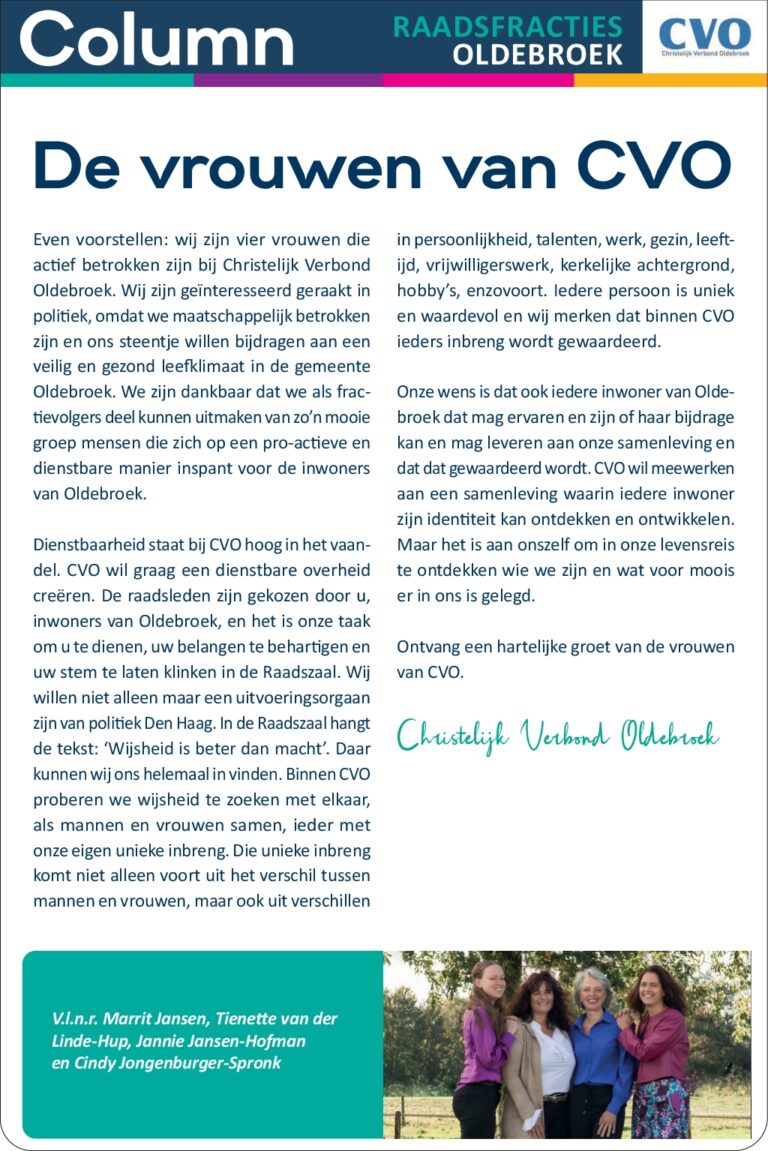 Column: ‘De vrouwen van CVO’ – CVO